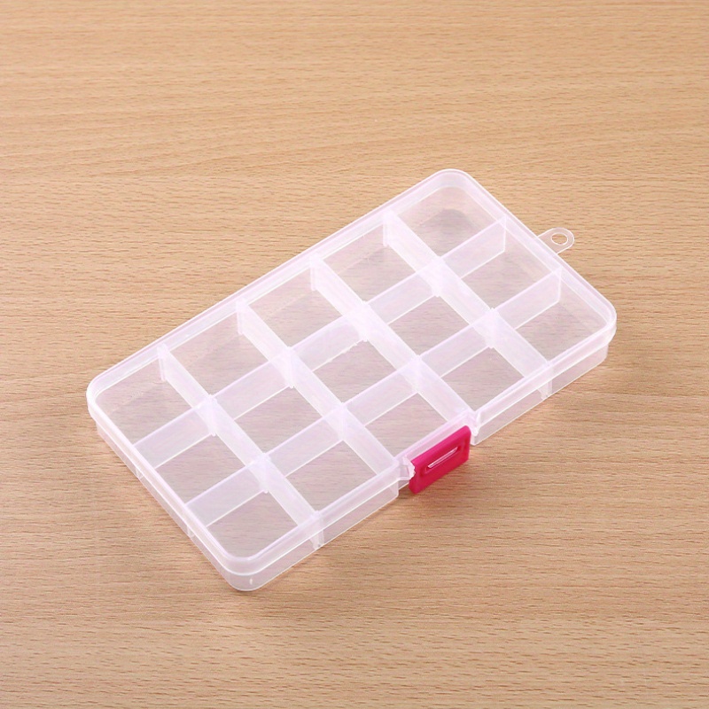 1pc 15 Grids Transparent Plastic Storage Box Handmade Jewelry Organizer ...