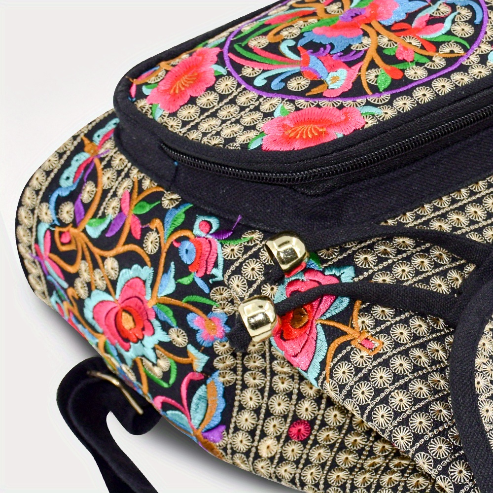 women's ethnic style backpack drawstring design flap - Temu Australia