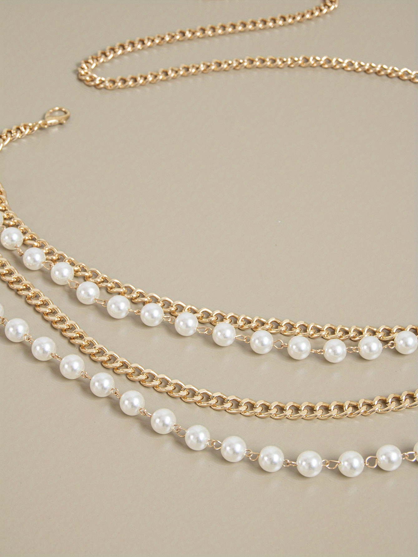 Multi Layer Metal Waist Chain Pearl Elegant Women Dress - Temu Norway