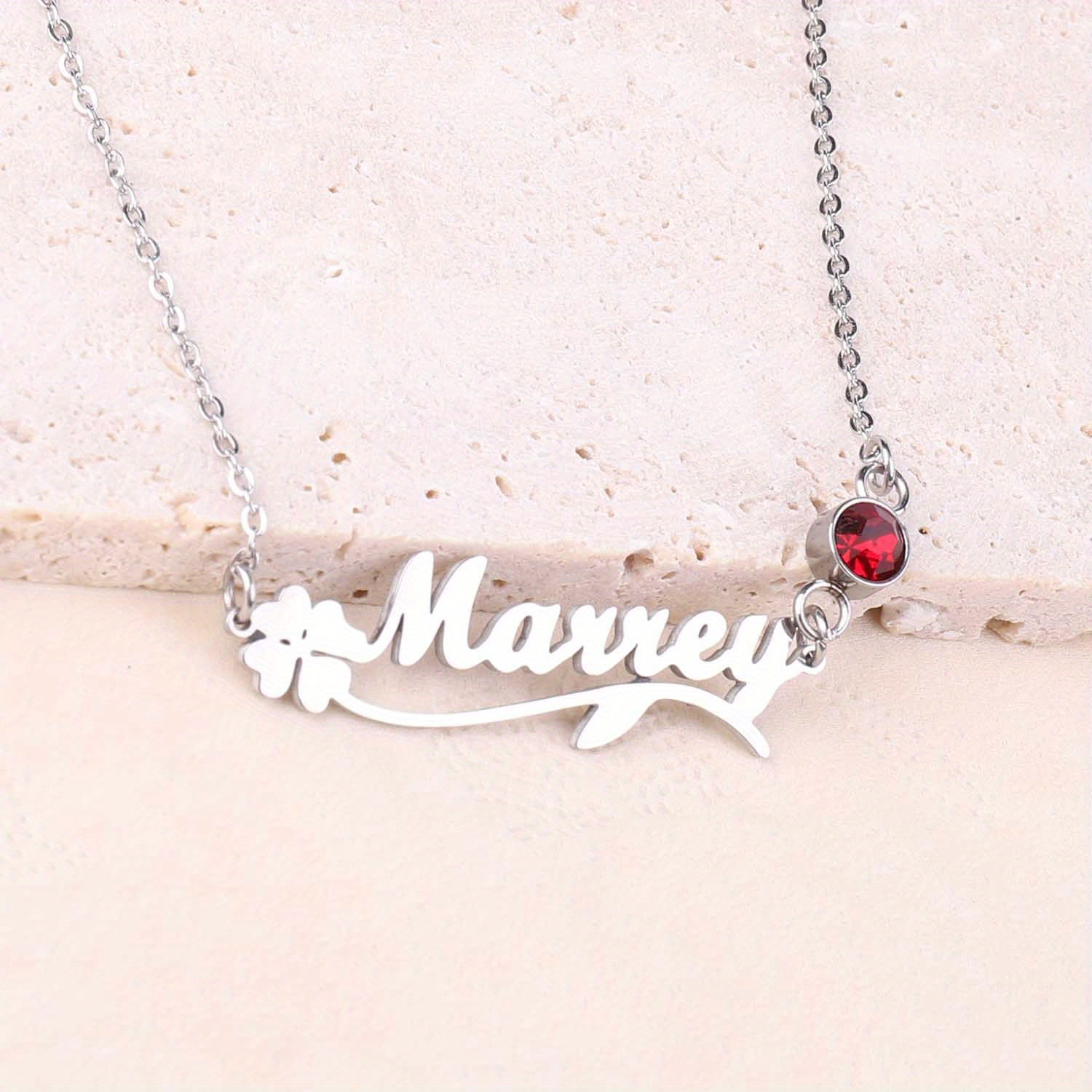 Personalized Lucky 4 leaf Cover Birthstone Pendant Necklace - Temu Canada