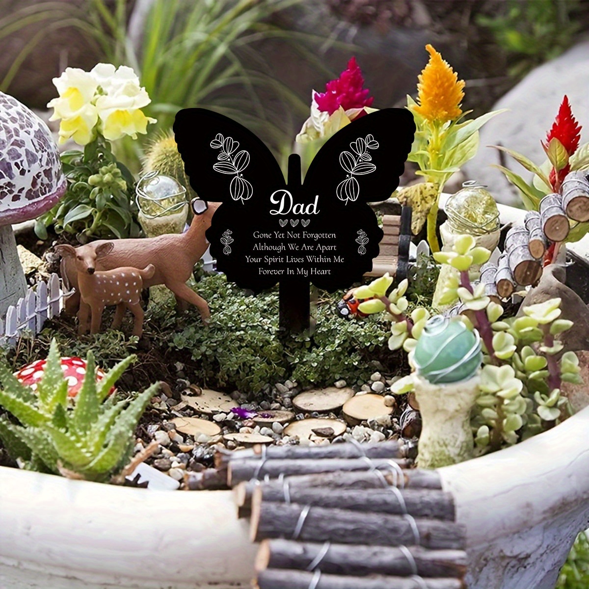 Acrylic Butterfly shaped Memorial Plaque Pile Waterproof - Temu Australia