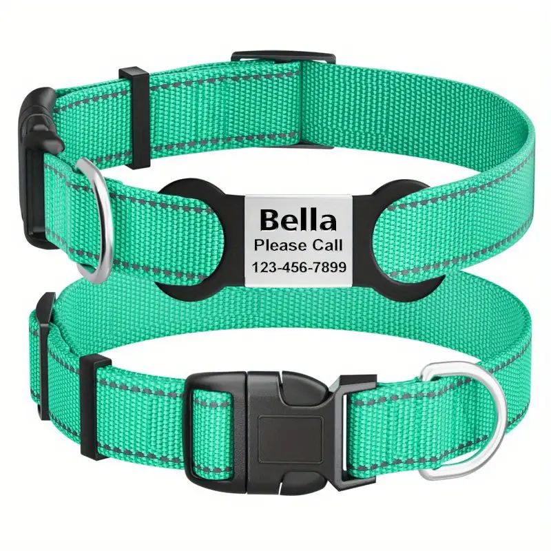 Personalized Reflective Nylon Dog Collar Custom Reflective - Temu South ... Personalized Reflective Nylon Dog Collar Custom Reflective - Temu South ...