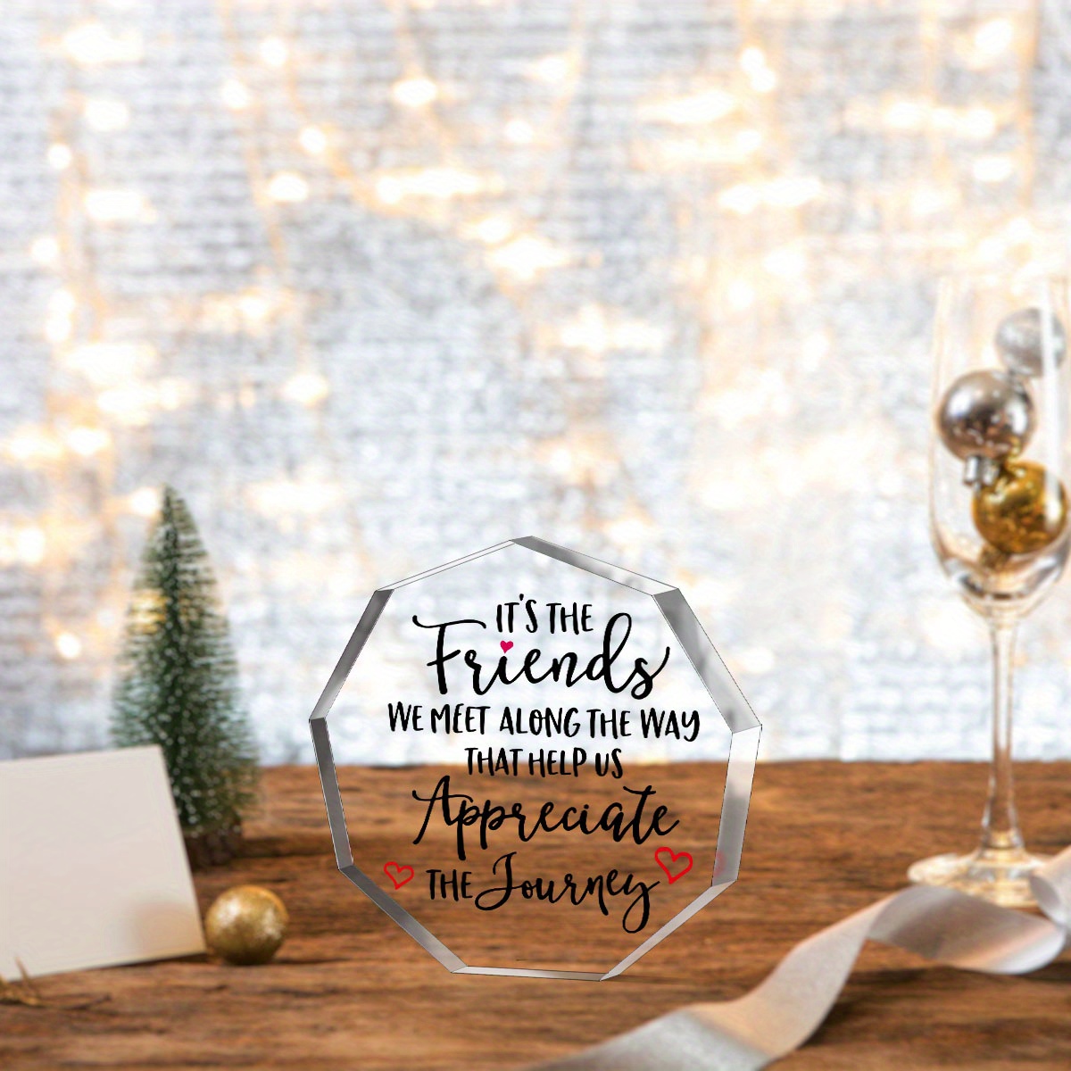 Acrylic Friendship Appreciation Octagon Plaque Universal - Temu