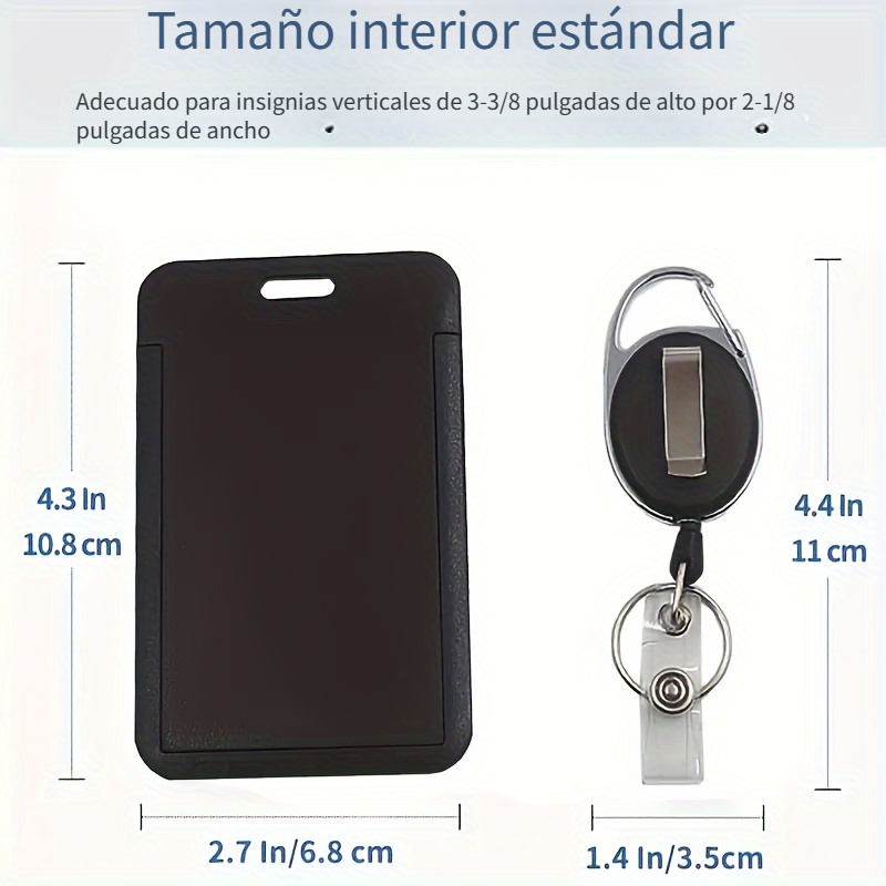 Sliding Badge Holder Hard Black Vertical Plastic Card Case - Temu United