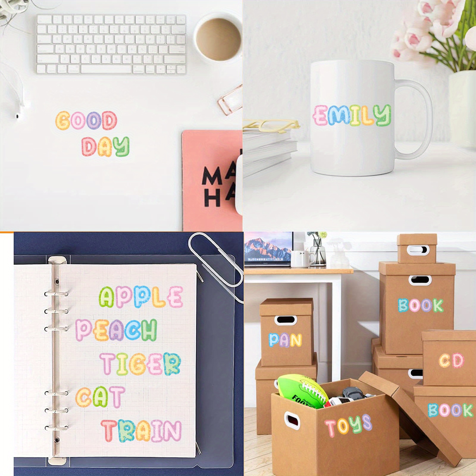 Vinyl Waterproof Colorful Number Alphabet Letter Stickers - Temu