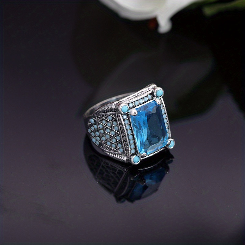 Trendy Retro Square Ring Men Daily Decoration Gift Family - Temu New ...