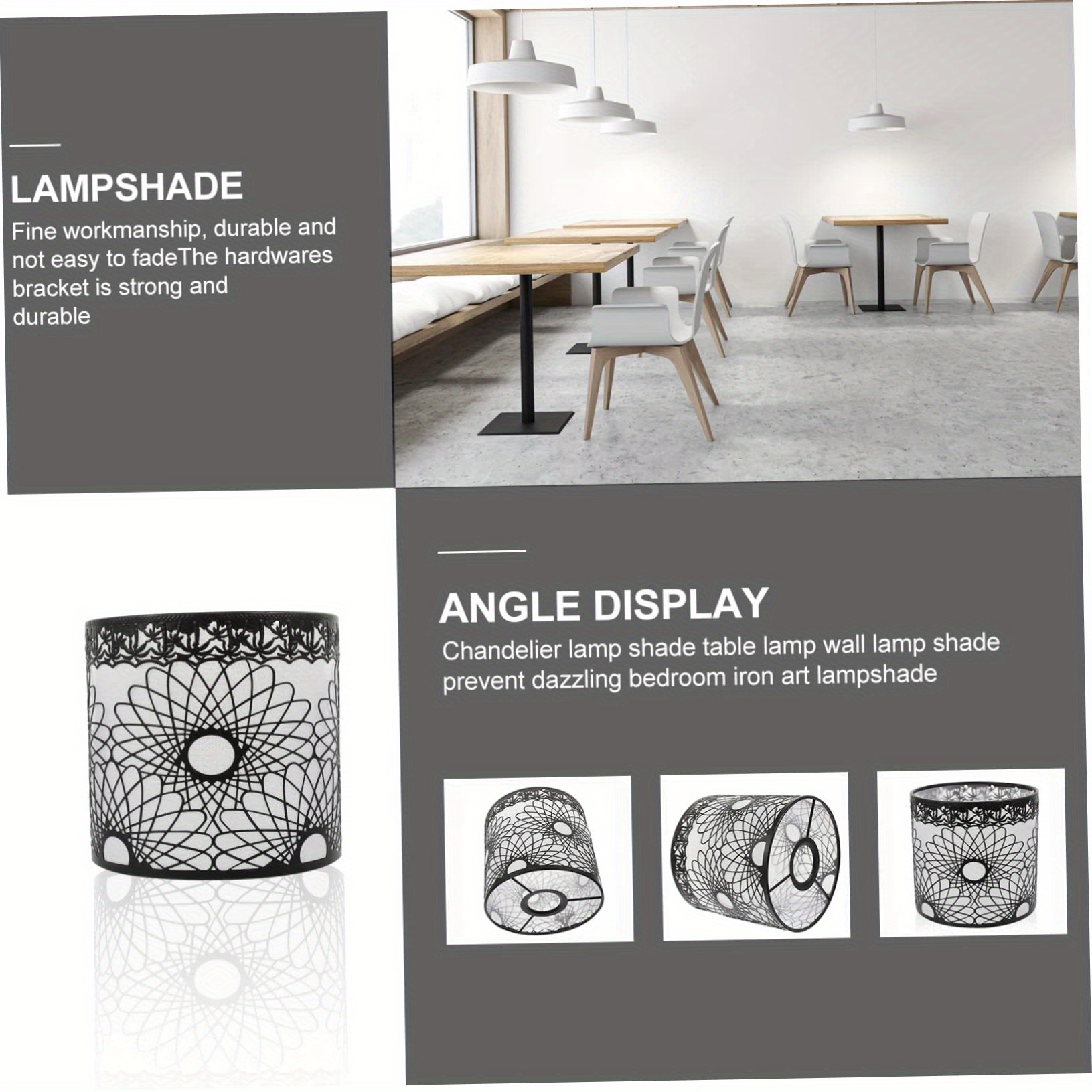 Black Table Decor Chandelier Lampshade Vintage Lamp Shade - Temu New ...