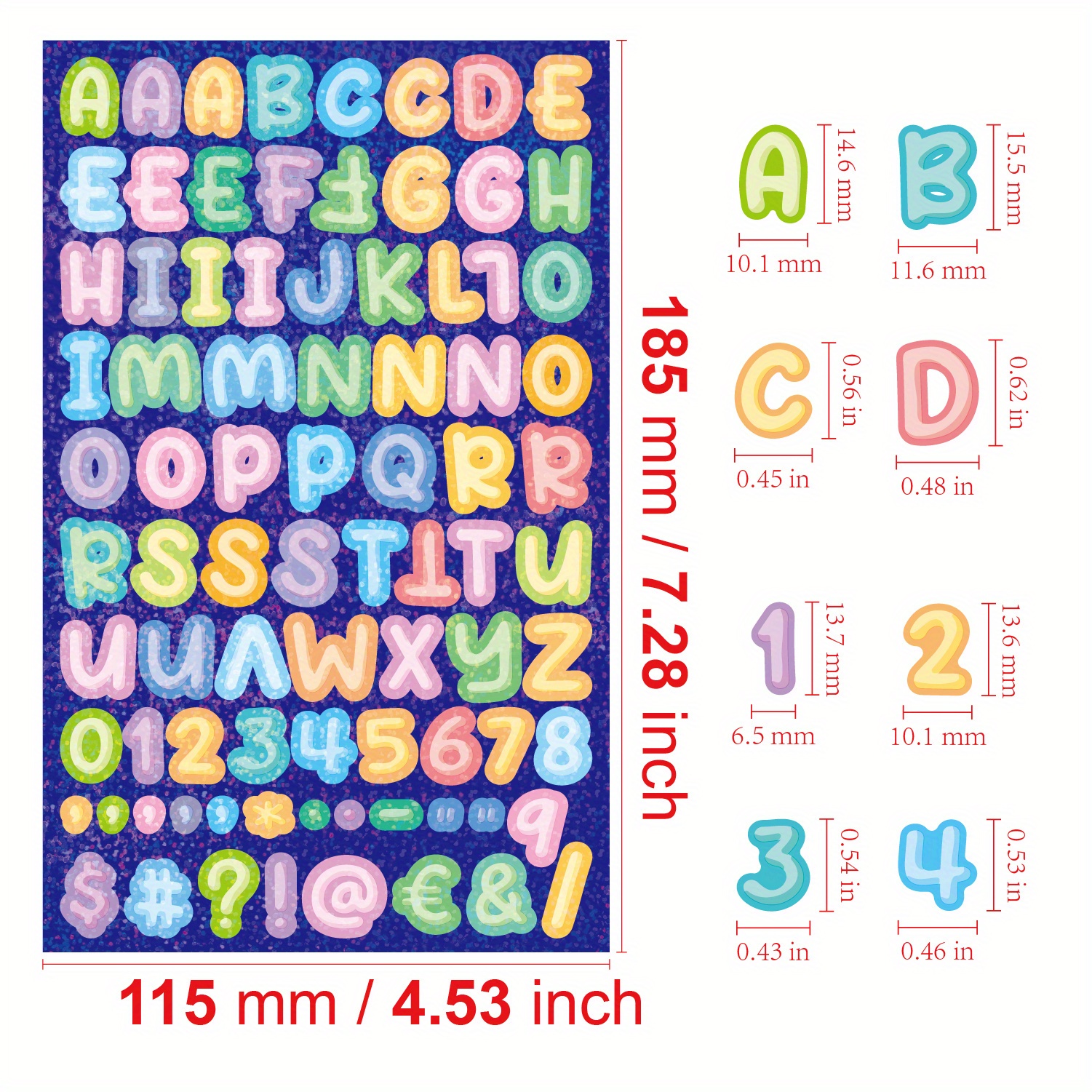 Vinyl Waterproof Colorful Number Alphabet Letter Stickers - Temu