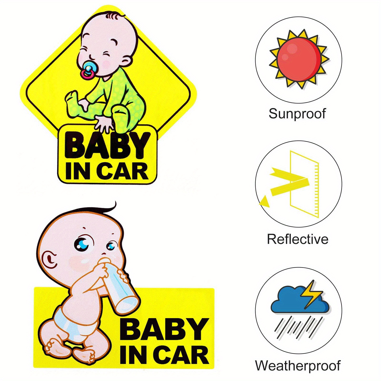 Baby Reflective Sign Stickers Car Child Safety - Temu Netherlands