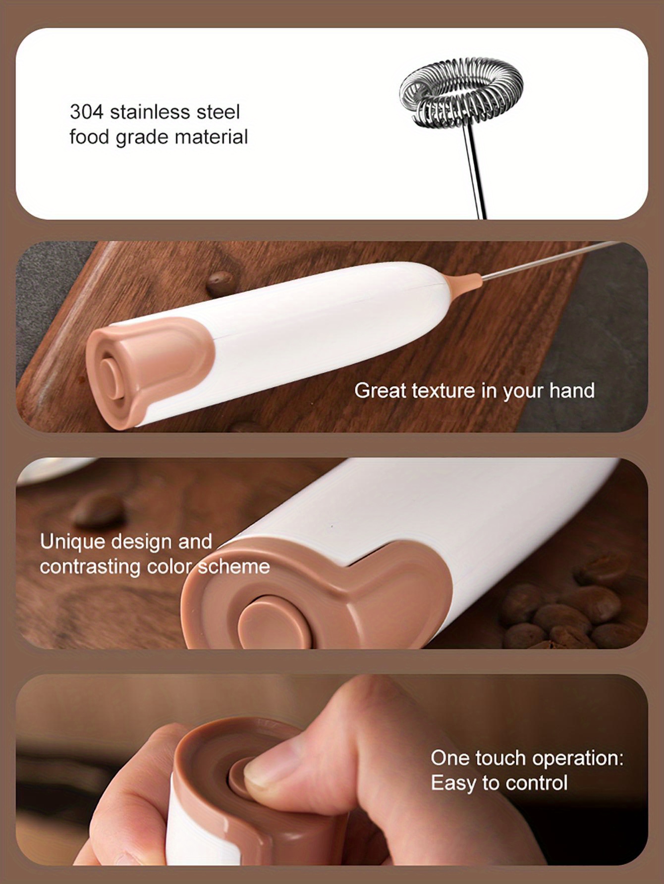 Electric Milk Frother Handheld Mixer Coffee Foamer Egg - Temu Kuwait