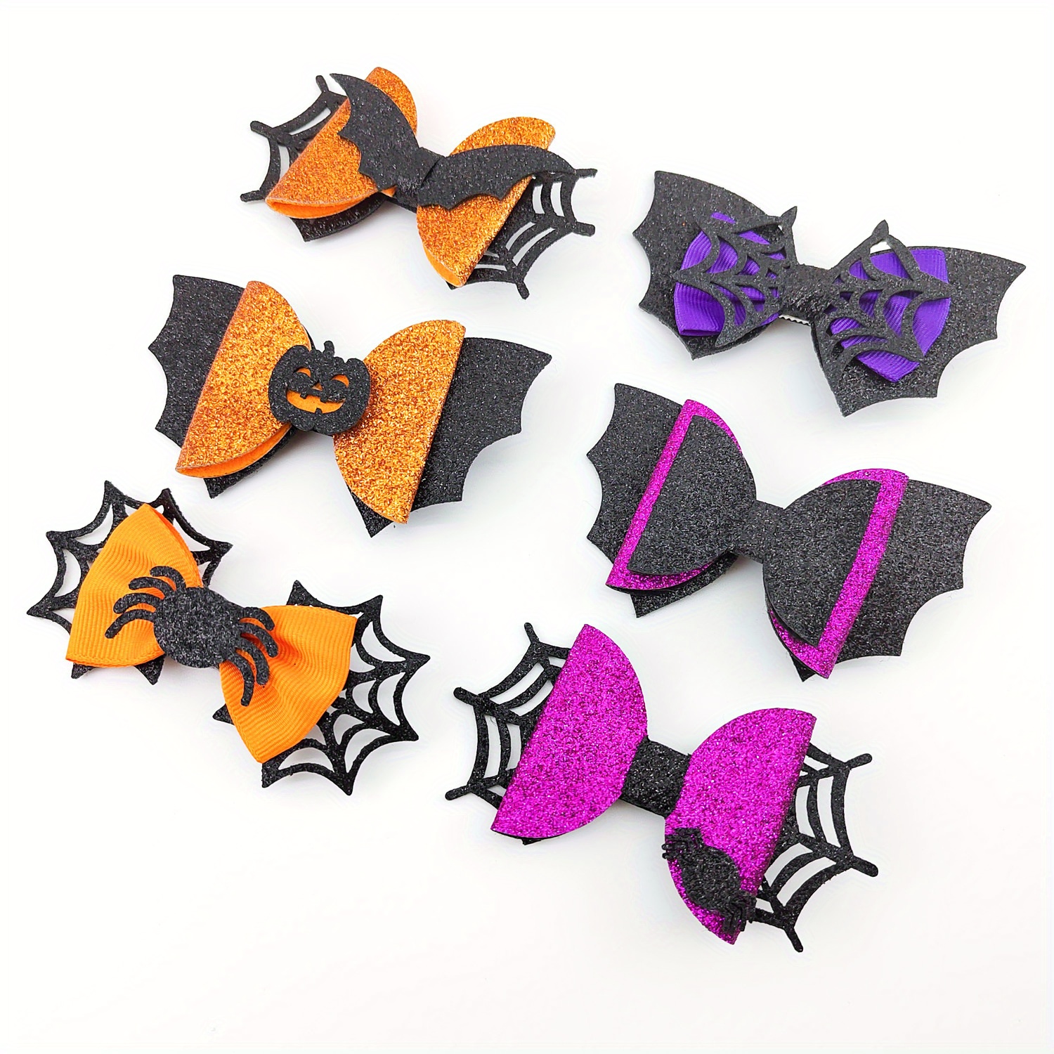 Glitter Bow Hair Clip Spider Bat Decor Bowknot Duck Billed - Temu Australia