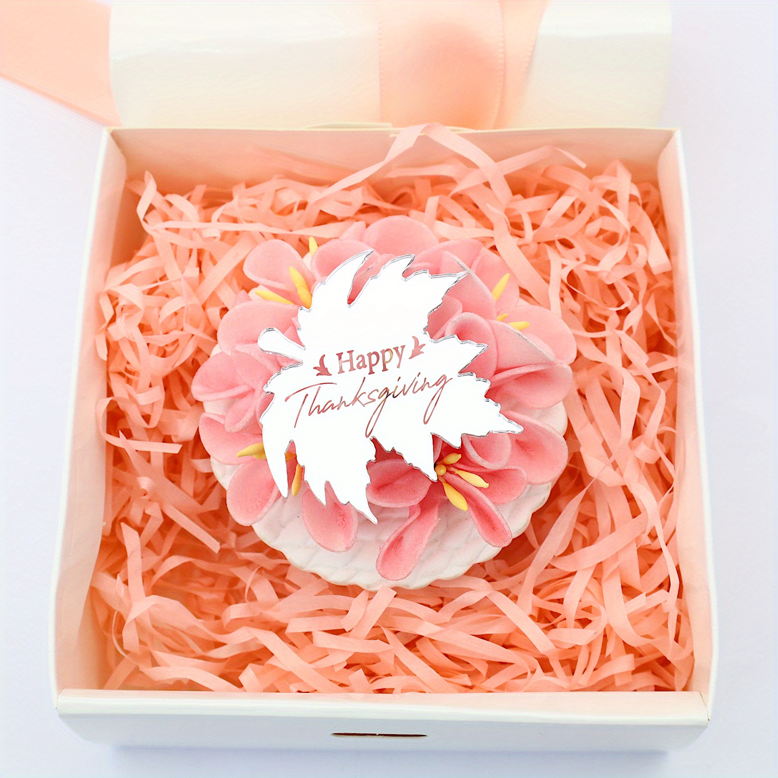 Maple Leaf Shape Happy Thanksgiving Acrylic Cake Decoration - Temu Canada
