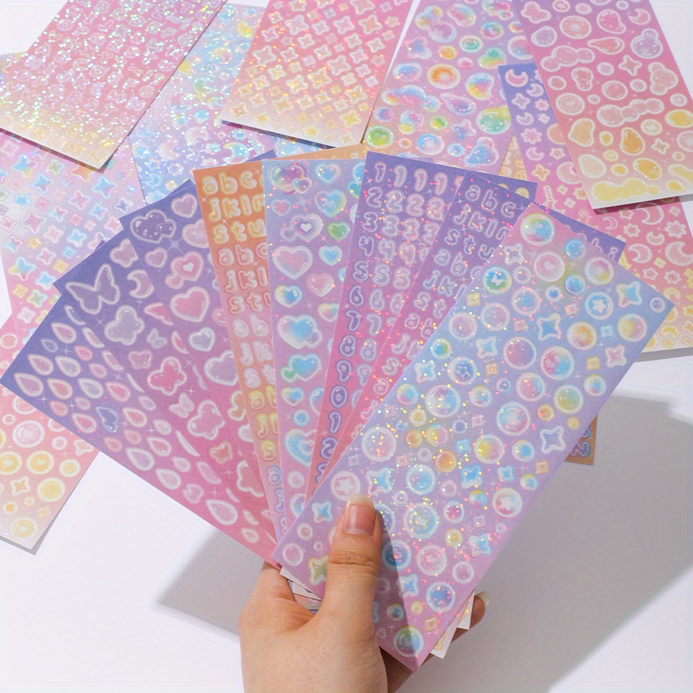 Cute Flashing Pink Bubble Stickers Decorative - Temu