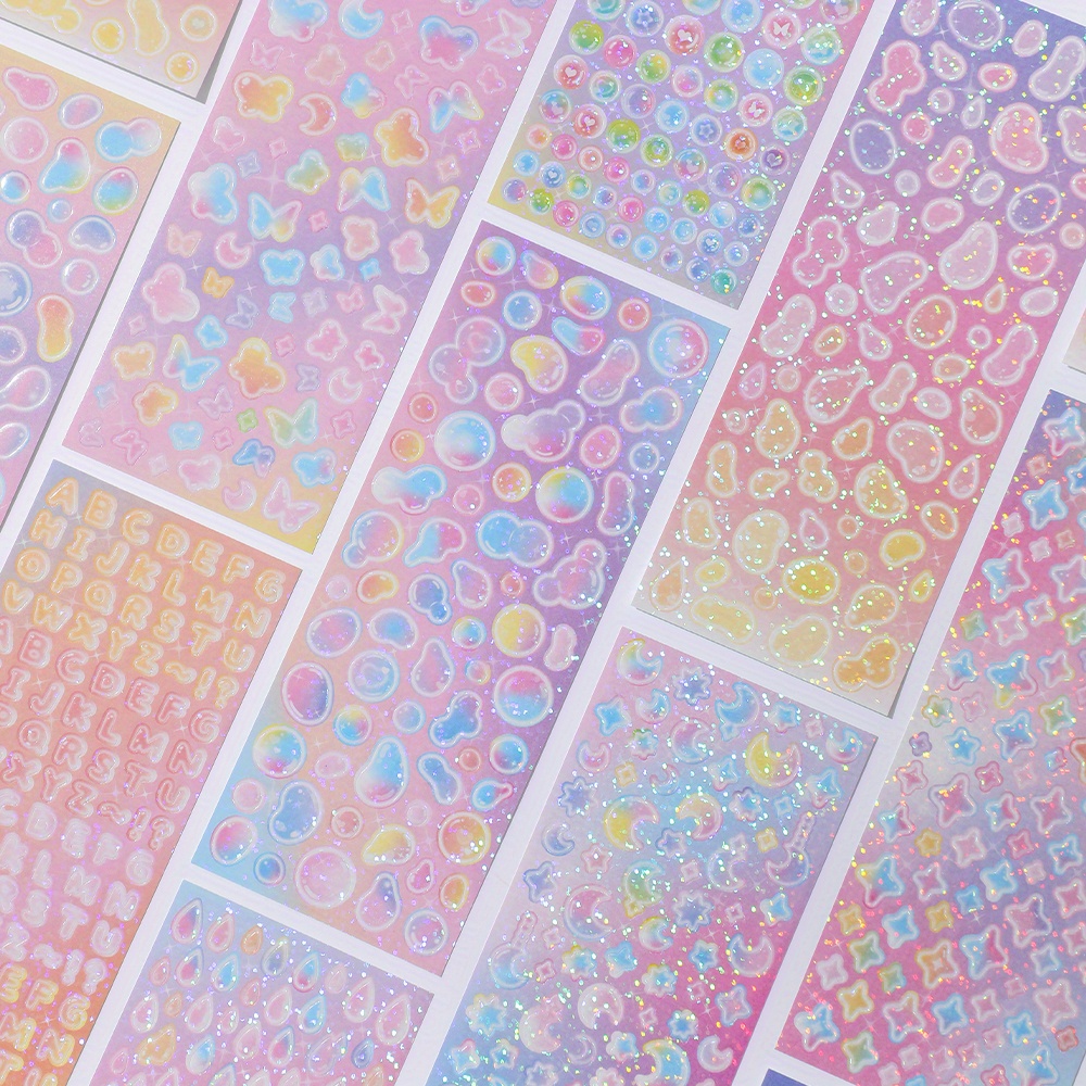 Cute Flashing Pink Bubble Stickers Decorative - Temu