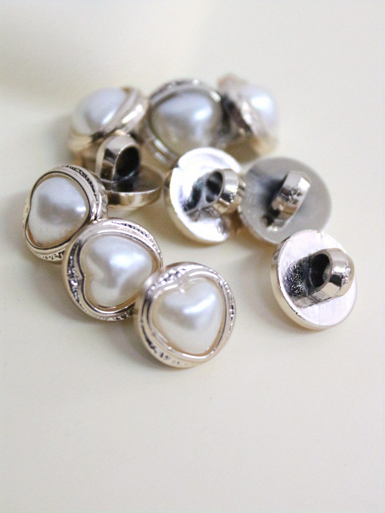 10pcs Pack 11mm Heart Pearl Button Small Buckle Shirt Button Cardigan ...