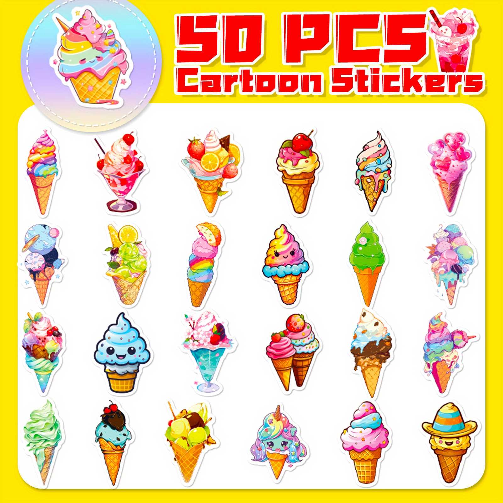 Colorful Cone Cartoon Graffiti Stickers Phone Guitar Laptop - Temu New ...