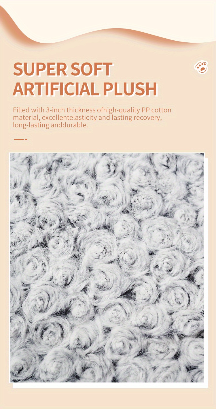 Washable Dog Bed Deluxe Fluffy Plush Dog Crate Pad Dog Beds - Temu Canada