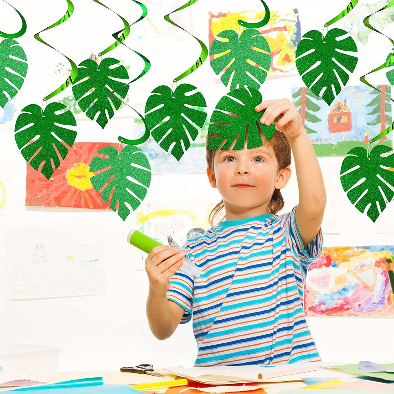 Hawaiian Luau Party Palm Leaves Swirl Decorations Hanging - Temu South ...