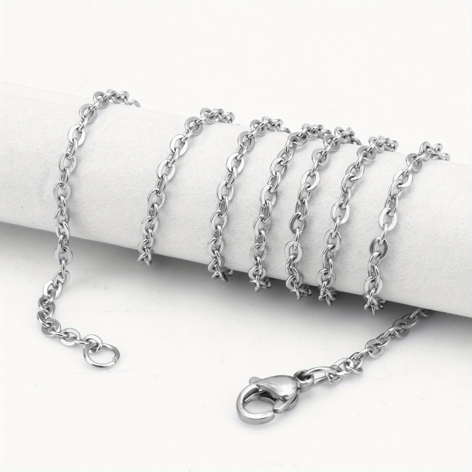 Simple Golden Silvery Pure Chain Stainless Steel Hollow Neck - Temu ...