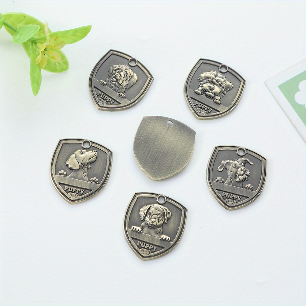 Ancient Bronze Shield Shaped Dog Tag Pet Collar Pendant Dog - Temu ...