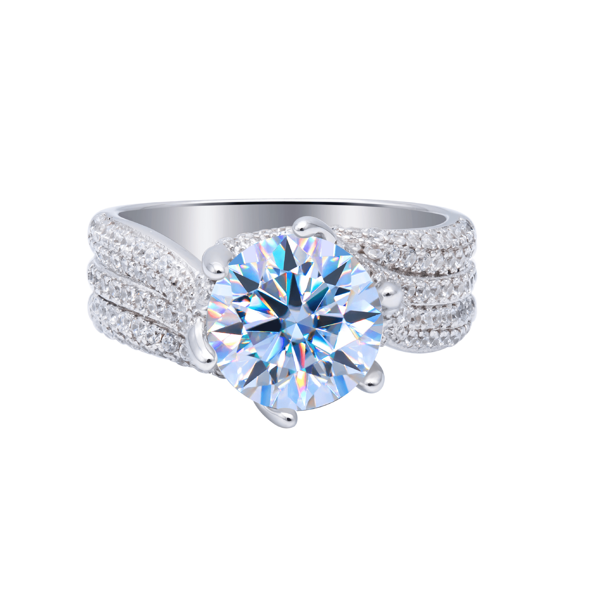 Shiny Moissanite Ring Twisted Engagement Rings Wedding - Temu United ...