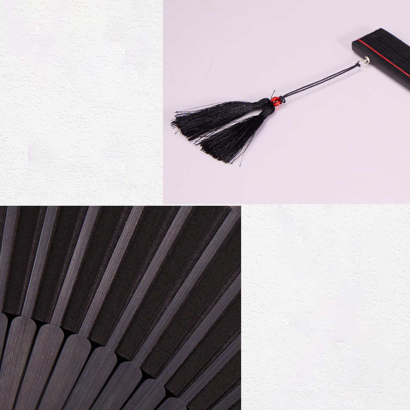 Handmade Traditional Folding Fan, Crafts Bamboo Stick Silk Bamboo Hand ...