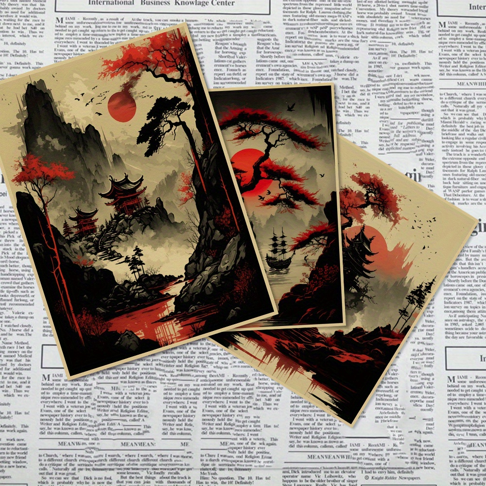 Red Moon Wall Deco Paper - Temu