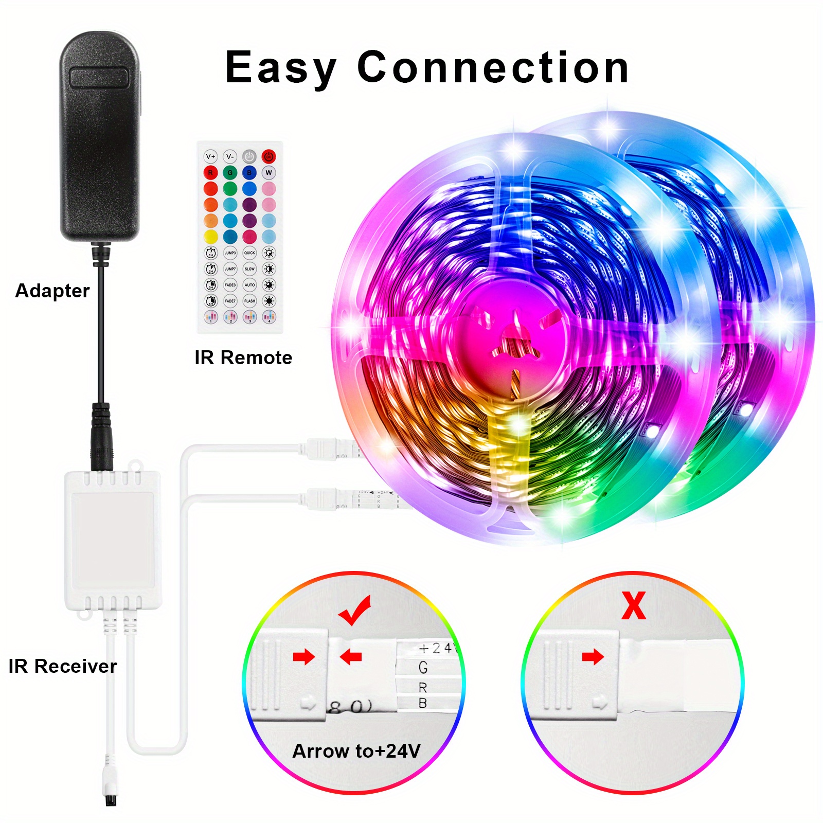 Led Light Strip Smart Rgb App Controlled Led Rope Light - Temu