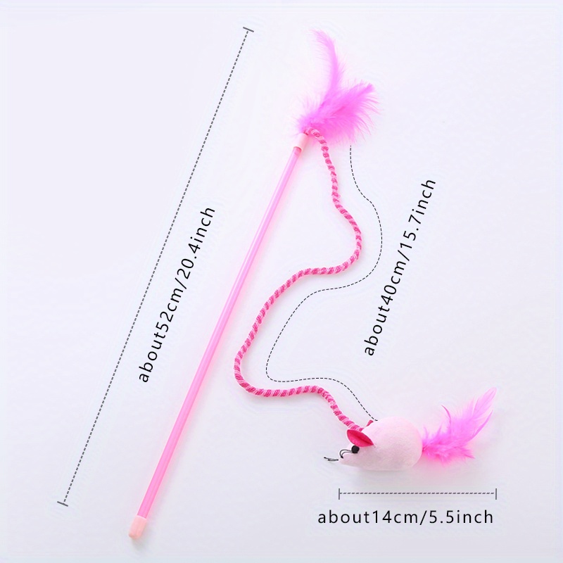 Rat Design Feather Decor Cat Teaser Fairy Stick Cat - Temu Canada