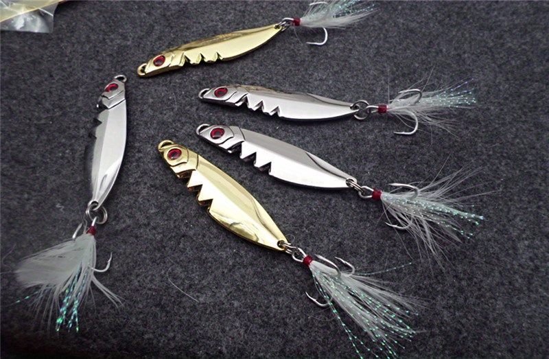 Metal Jig Spoon Spinner Lure Hard Bait Artificial Lures Hook - Temu