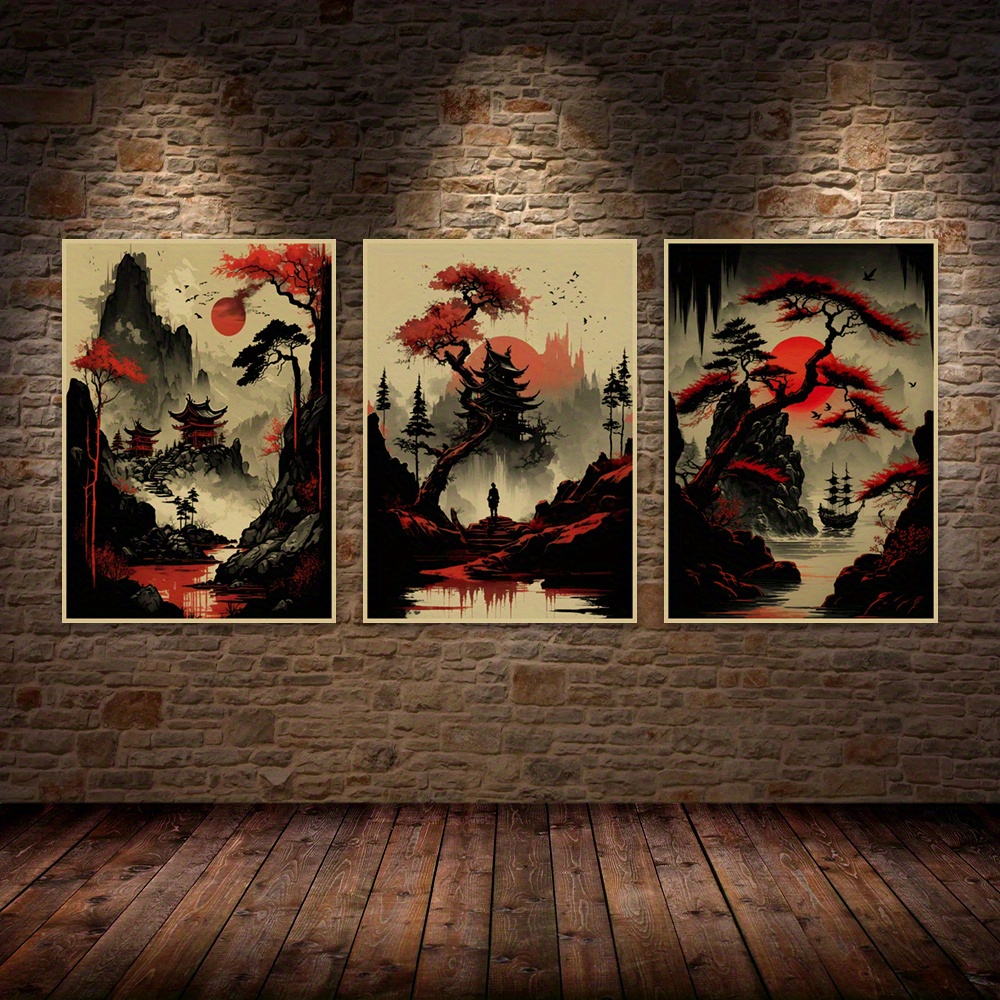 Red Moon Wall Deco Paper - Temu