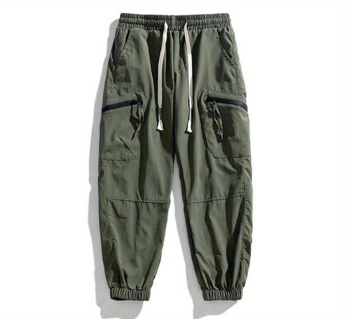 Multi Pocket Drawstring Cargo Pants Men's Casual Cargo - Temu Ireland