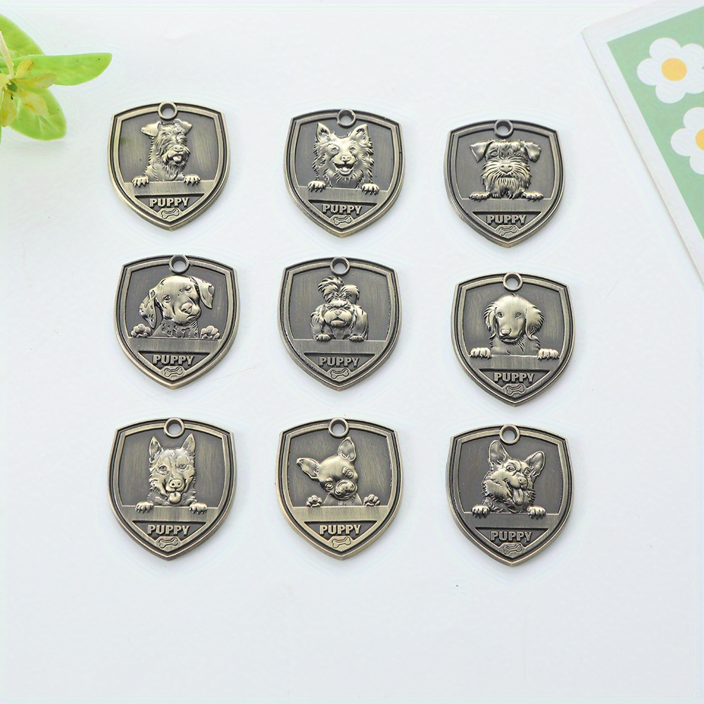 Ancient Bronze Shield Shaped Dog Tag Pet Collar Pendant Dog - Temu ...