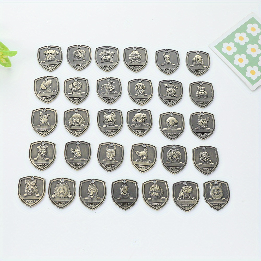 Ancient Bronze Shield Shaped Dog Tag Pet Collar Pendant Dog - Temu ...