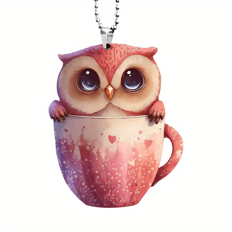 cute cup 2d acrylic decorative pendant car - Temu New Zealand