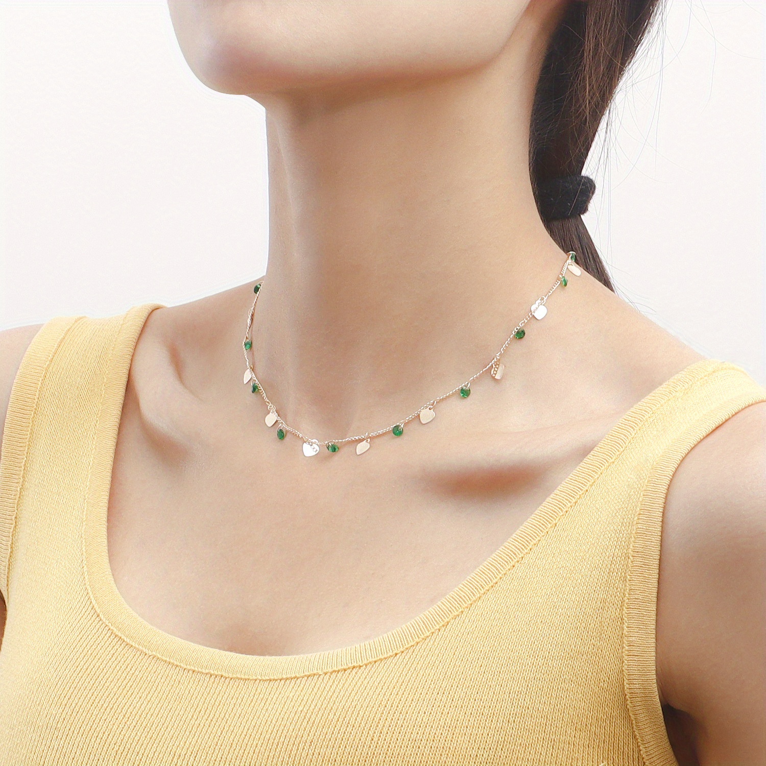 green pendant necklace light luxury - Temu Australia