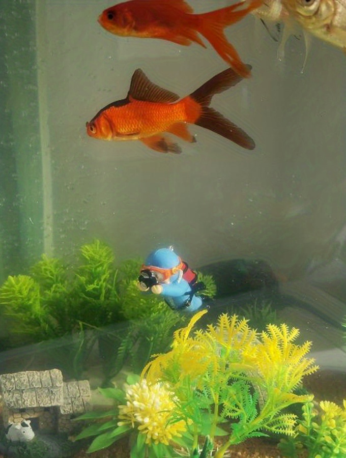 Charming Floating Diver Aquarium Decor - Pvc Fish Tank Ornament ...
