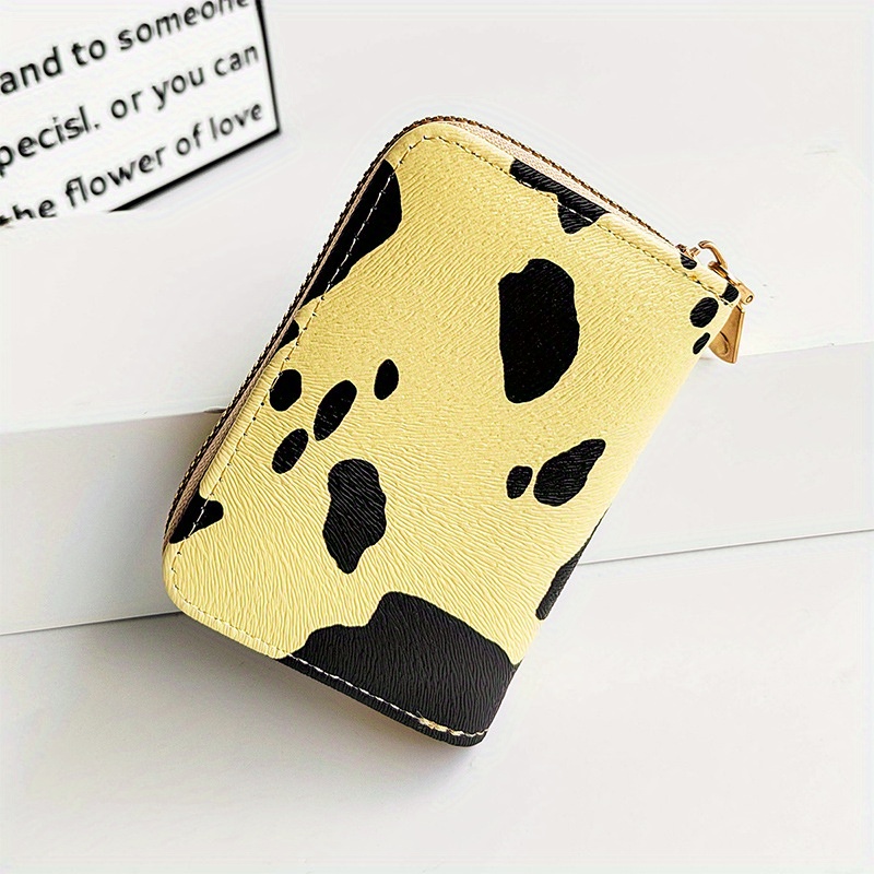 Fashionable Cow Pattern Wallet Zipper Around Clutch Coin - Temu United ...