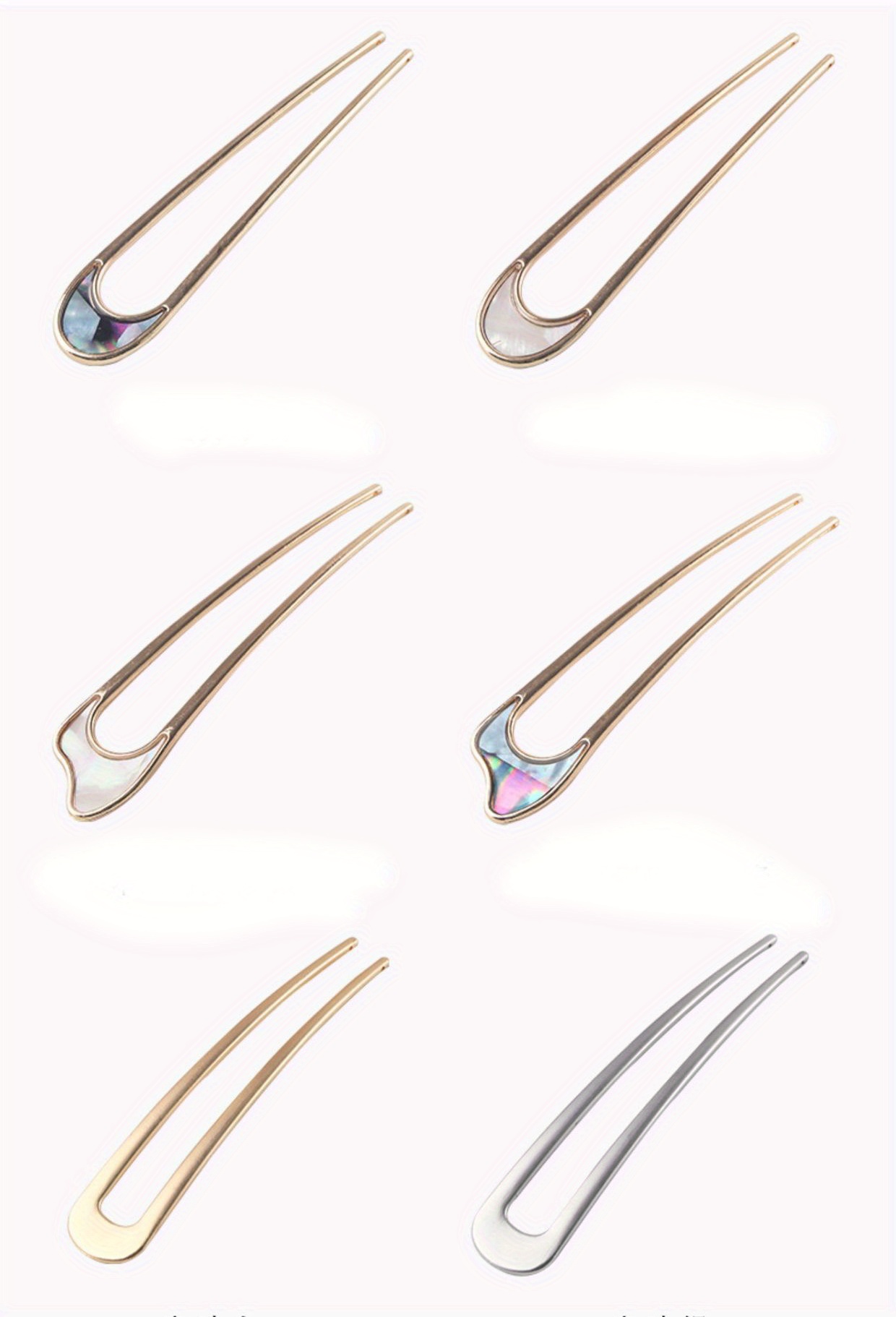 Metal U shaped Hair Fork Laser Color Hair Stick Elegant - Temu