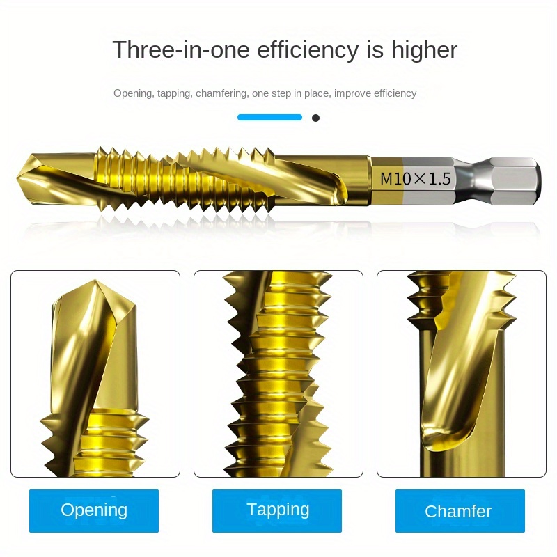 Drilling Tapping Integration Titanium Plated Hexagonal Shank - Temu