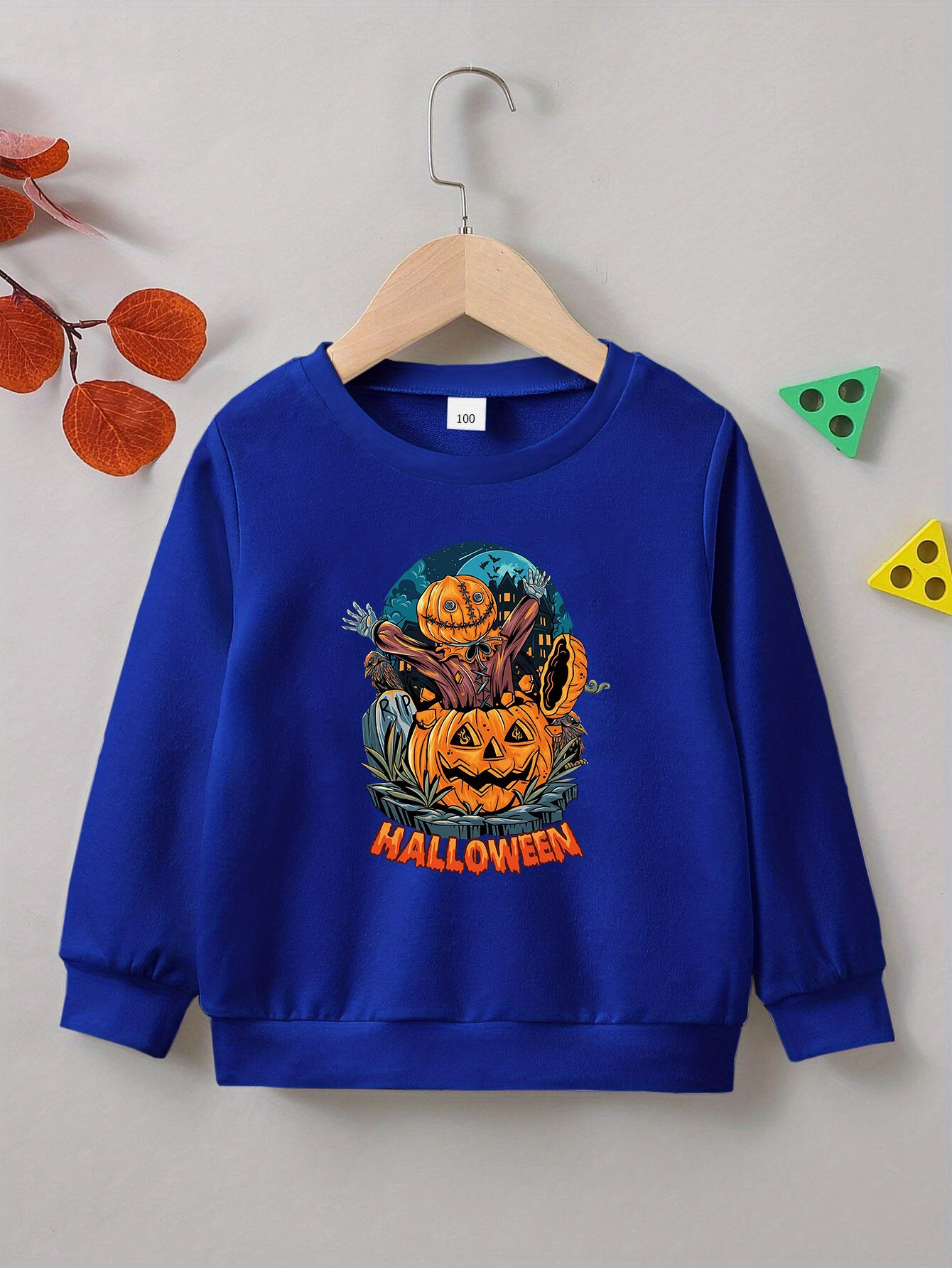 Halloween Party Pumpkin Print Boys Casual Creative Pullover - Temu Ireland