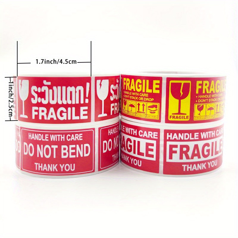 250 Fragile Goods Warning Label English Copper Self adhesive - Temu ...