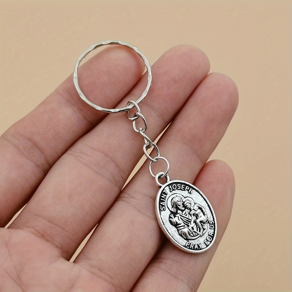 1pc alloy charm saint us key chains for men car keychain bag charm ...