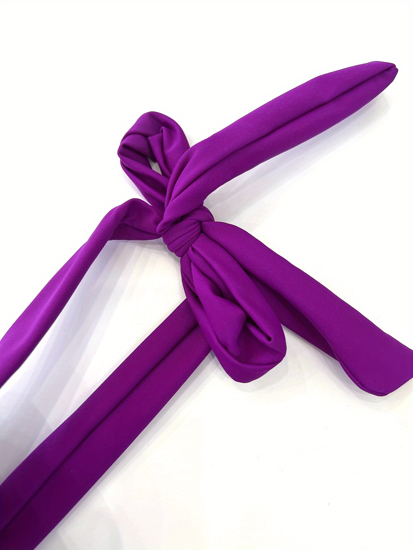 Purple Tie Shoulder Printed Bikini High Waist Stretchy Push - Temu ...