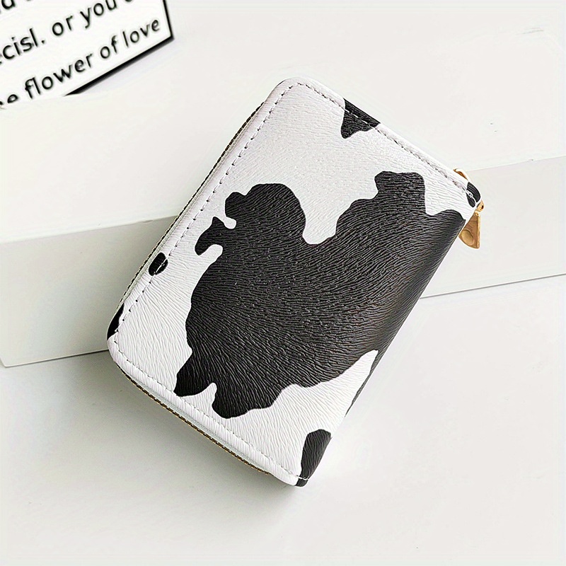 Fashionable Cow Pattern Wallet Zipper Around Clutch Coin - Temu United ...