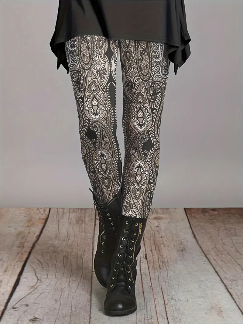 Plus Size Casual Leggings Womens Plus Graphic Print High Temu United