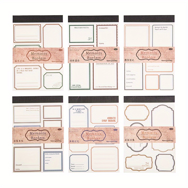 Frame Notepad Label Memo Material Paper Junk Journal Planner - Temu New ...