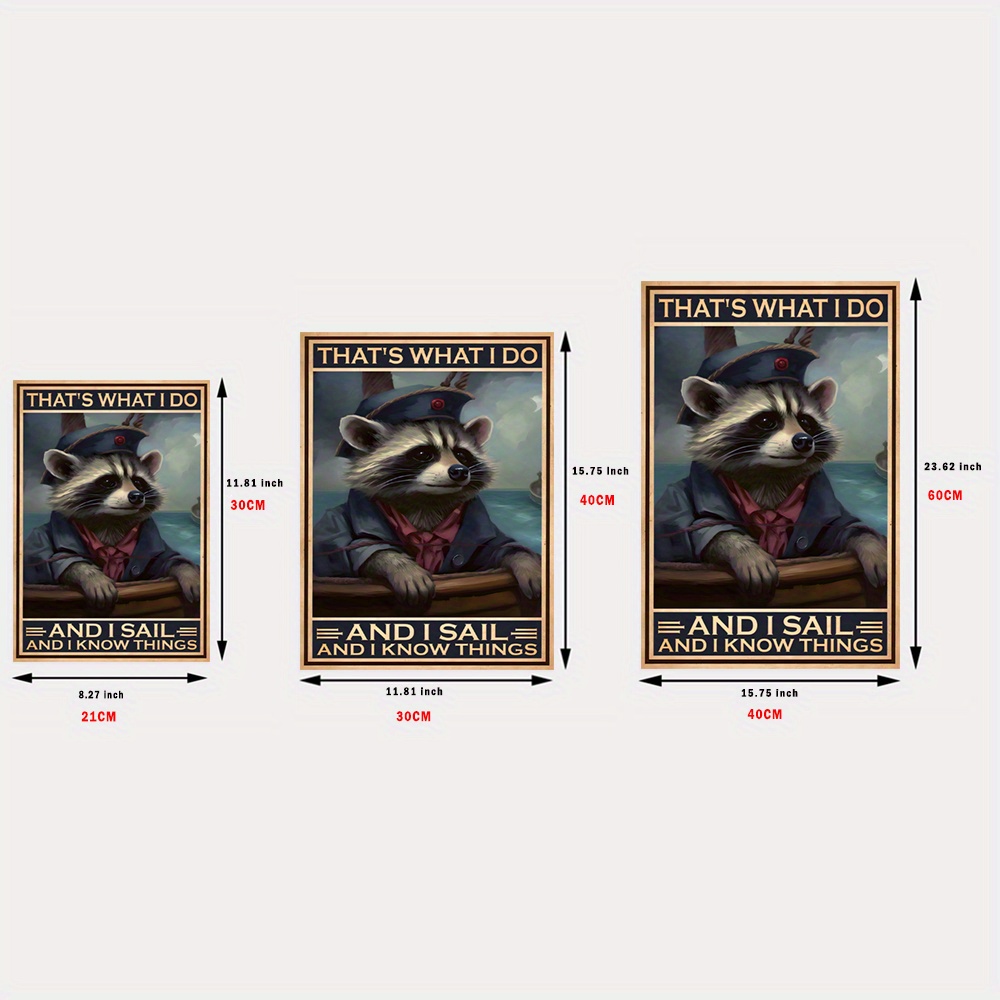sailor raccoon poster sail things poster fun nautical - Temu Australia
