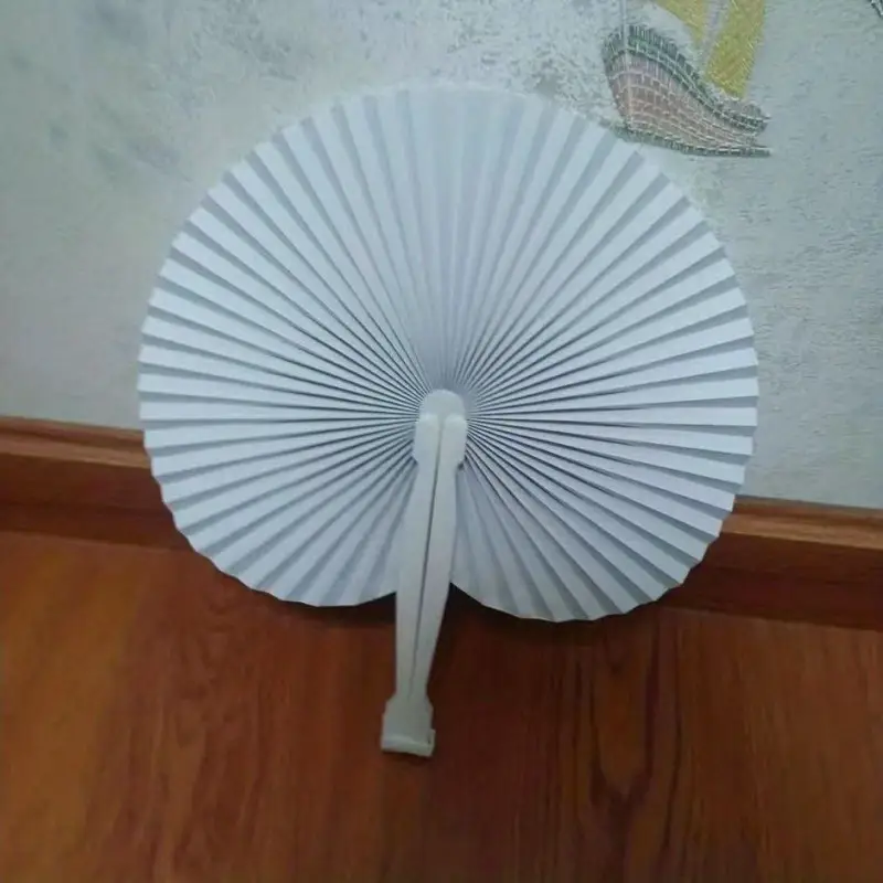 白い空白のヘラート形状の ン ファン キャリーオン Protable ファン空白紙ファン Temu Japan