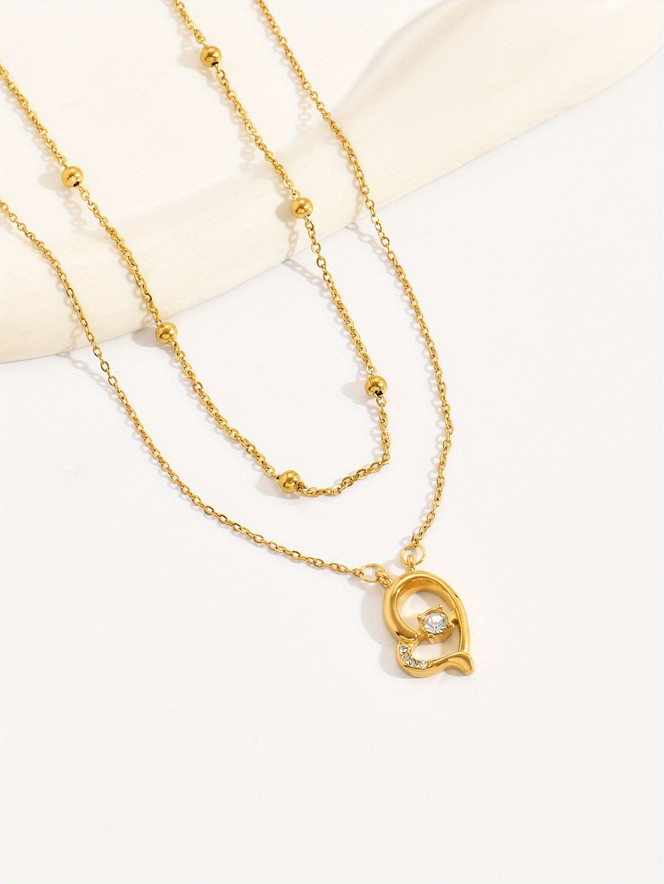 18k Gold Plated Double Layer Necklace Fadeless Clavicle - Temu New Zealand